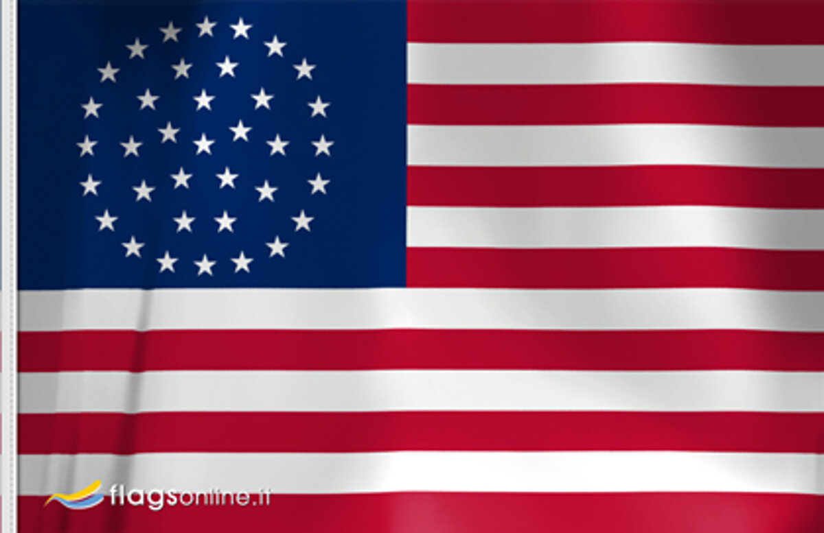 US Wagon Wheel 1865 - 1867 Flag
